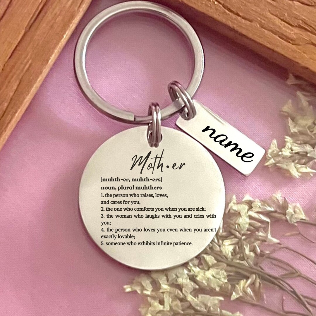 Personalized Mother Definition Keychain - Engraved Stainless Steel Mom ...