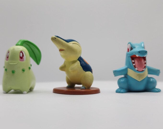 Pokemon Tomy Figures Gen 2 Starters Chikorita Cyndaquil Totodile - Etsy