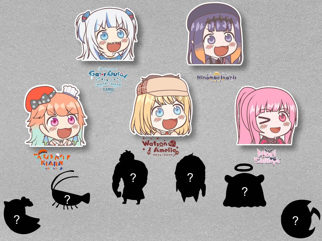Hololive EN First Gen Myth Sticker Set Gura Amelia Ina Mori Kiara - Etsy