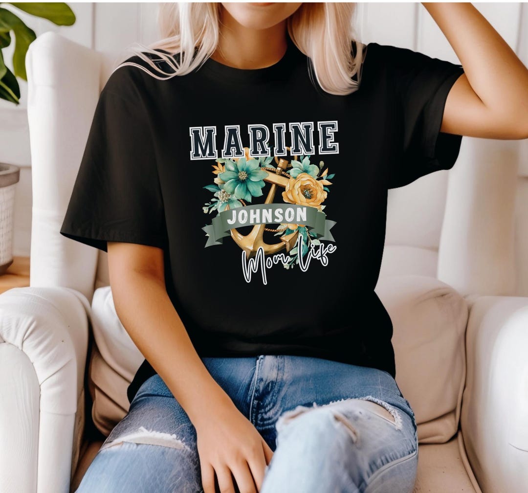 Personalized Marine Mom Shirt, Marine Mom Tshirt, Military Gift for Mom ...