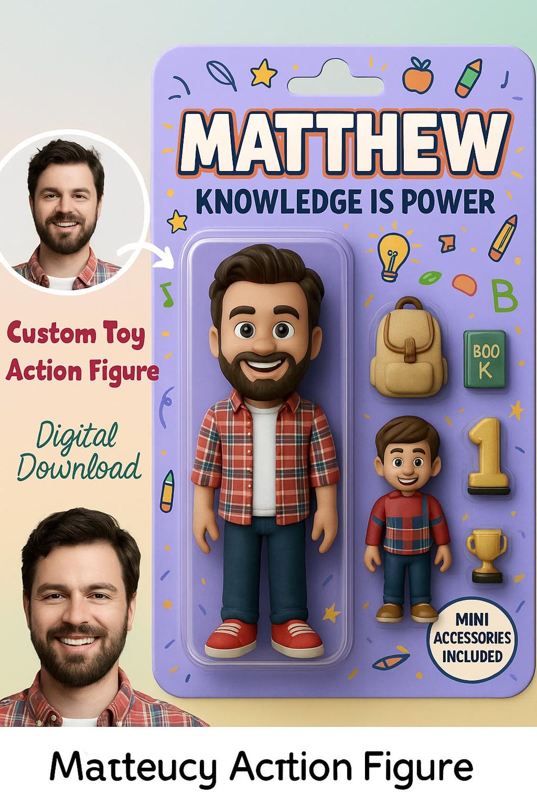Custom Human Action Figure Portrait – Personalized Digital Toy Box ...
