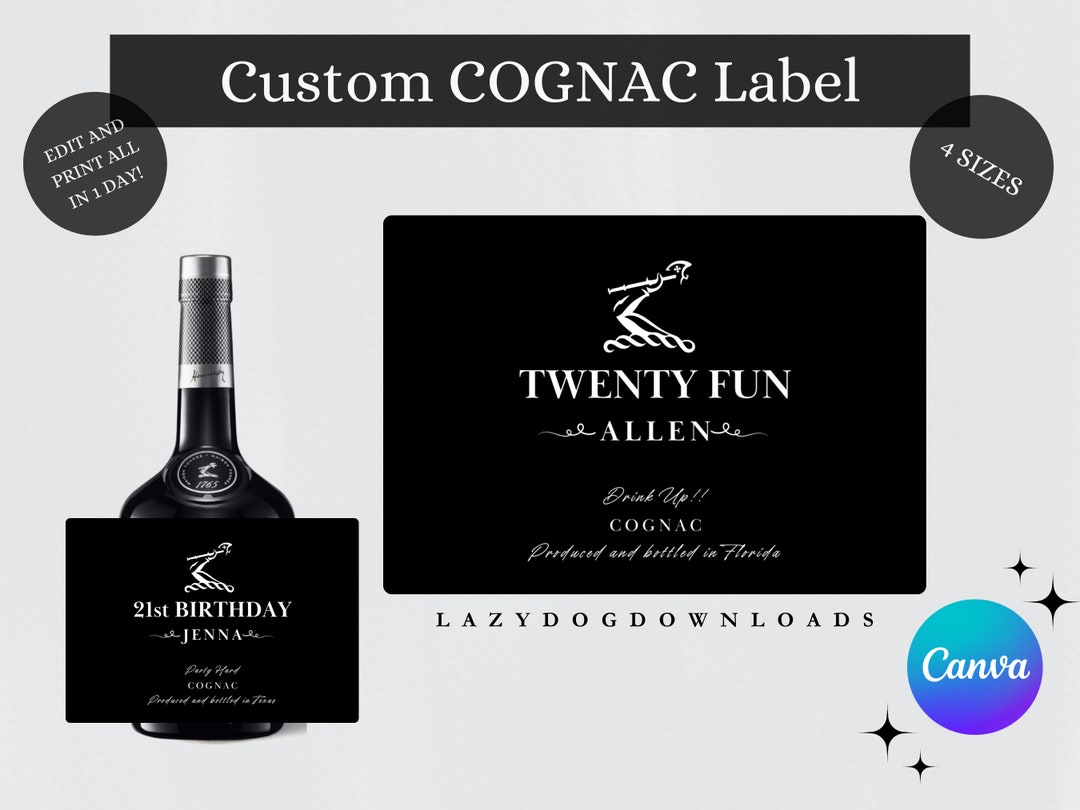 Customizable Cognac Black Label -canva, Printable Personalized Cognac ...