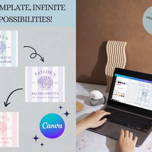Printable Customizable Coastal Inspired Alcohol Label -canva ...