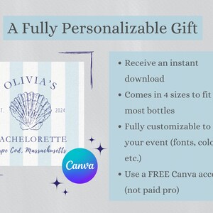 Printable Customizable Coastal Inspired Alcohol Label -canva ...
