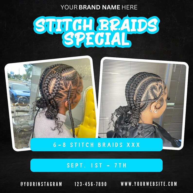 Stitch Braid Special Editable Template - Etsy