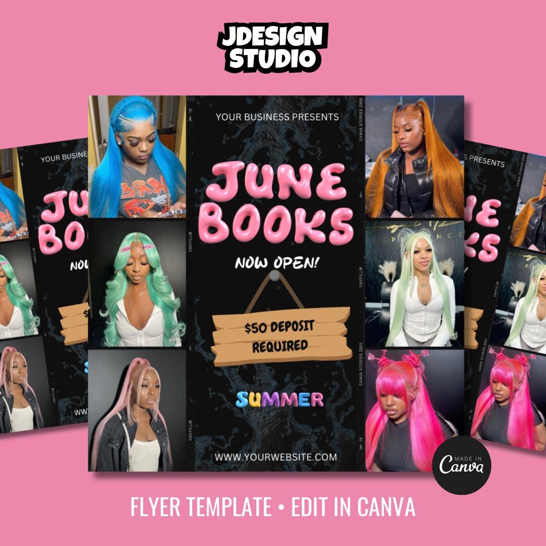 June Books Now Open Editable Template - Etsy