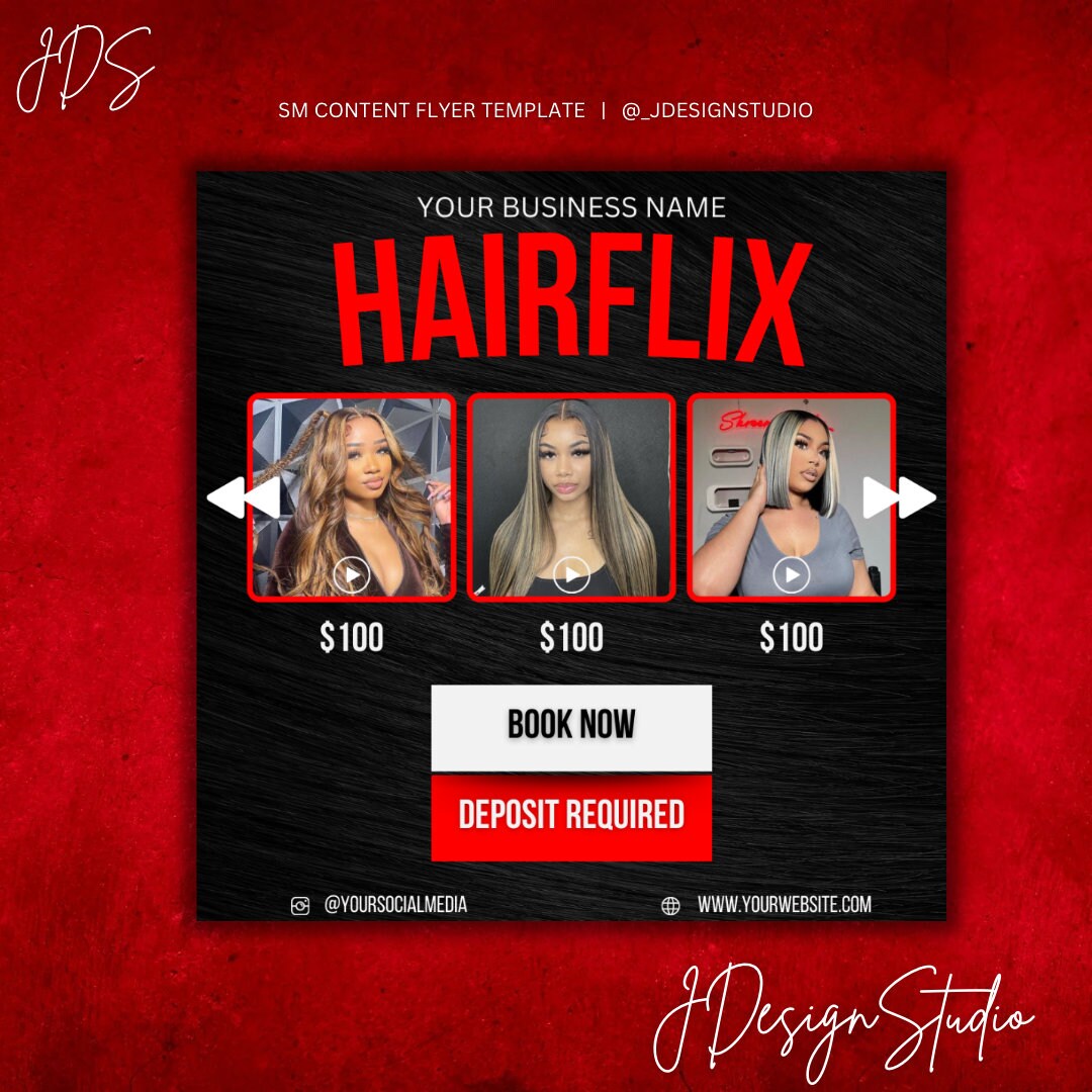 HAIRFLIX SM Content Flyer Template - Etsy