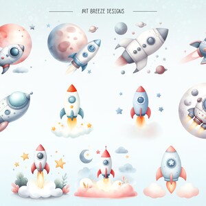 43 Astronaut & Space Travel Clipart Set - Rocket, Space Ship Clip Art ...
