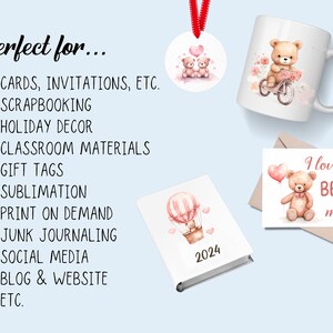 21 Valentine Bears Clipart Set - High Resolution Cute Teddy Bear ...