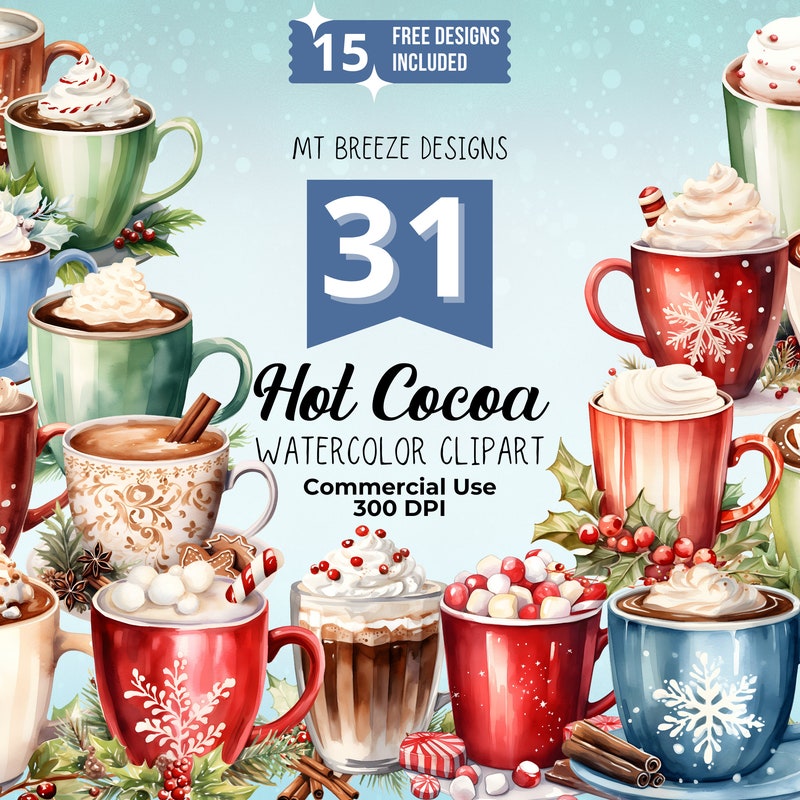 Hot Cocoa Clipart - Etsy