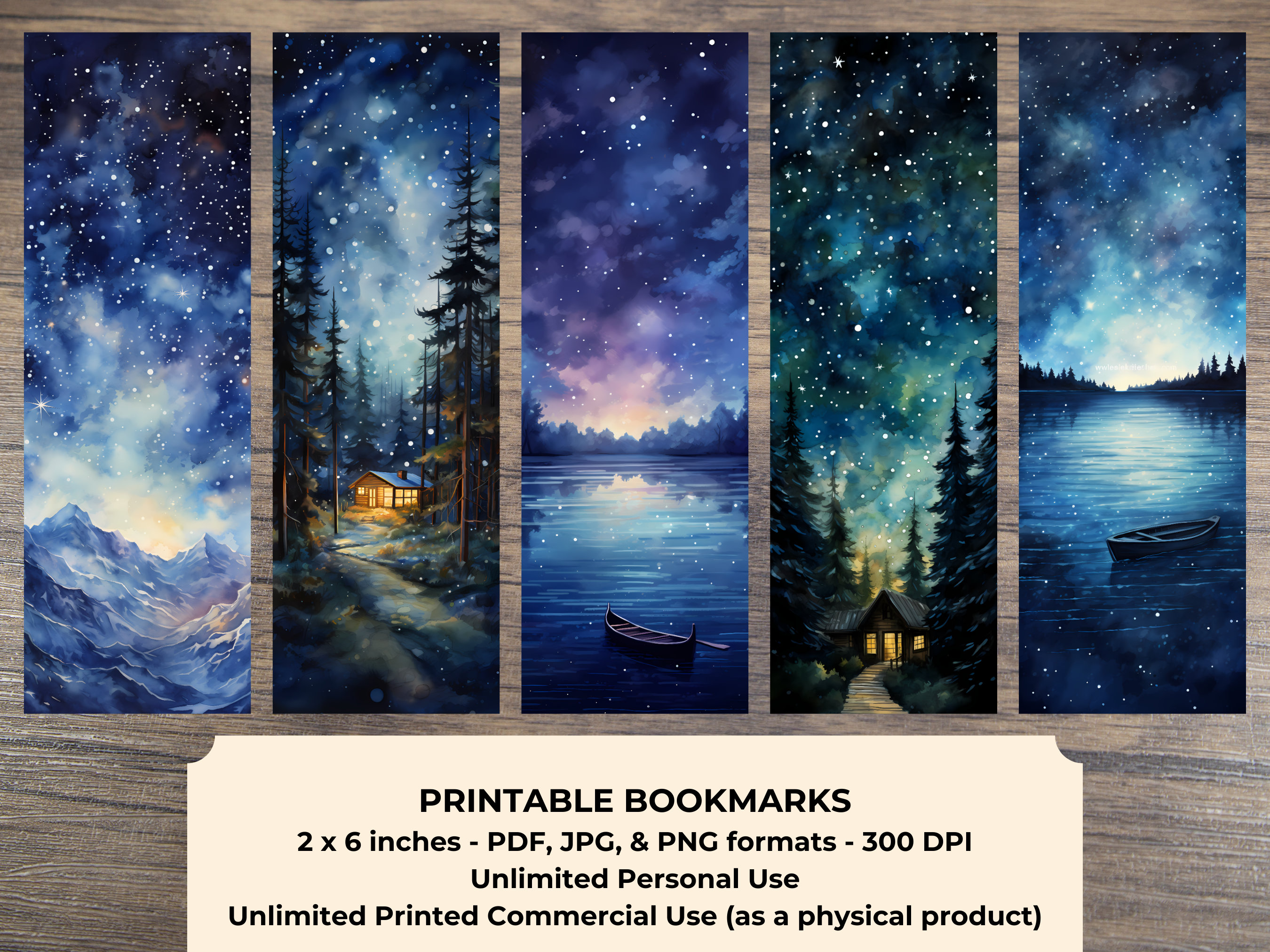 25 Starry Night Sky PRINTABLE Bookmarks Digital Download - Etsy