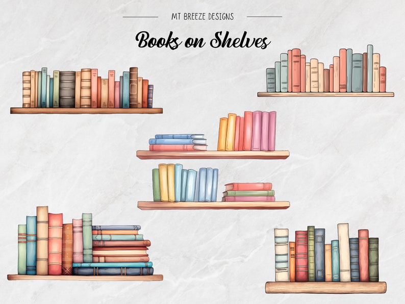 Books Clipart Set - 25 High Resolution Colored Pencil Book and ...