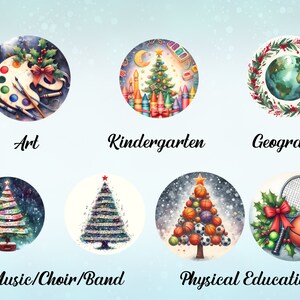 30 School and Teacher Round Ornament PNG Bundle - Sublimation Ornament ...