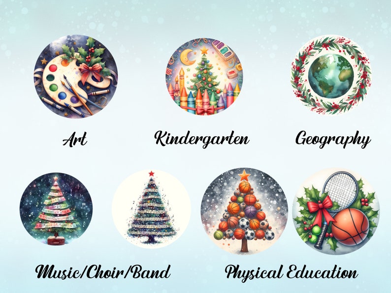 30 School and Teacher Round Ornament PNG Bundle - Sublimation Ornament ...