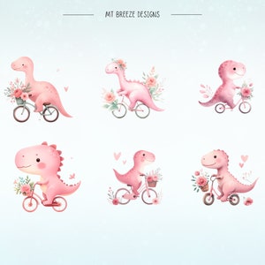 48 Cute Baby Dinosaurs Clipart Set - High Resolution Pink Dino ...