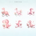 48 Cute Baby Dinosaurs Clipart Set - High Resolution Pink Dino ...