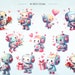 50 Valentine Robot Clipart Set Robot Hearts and Love Clip Art PNG Files ...