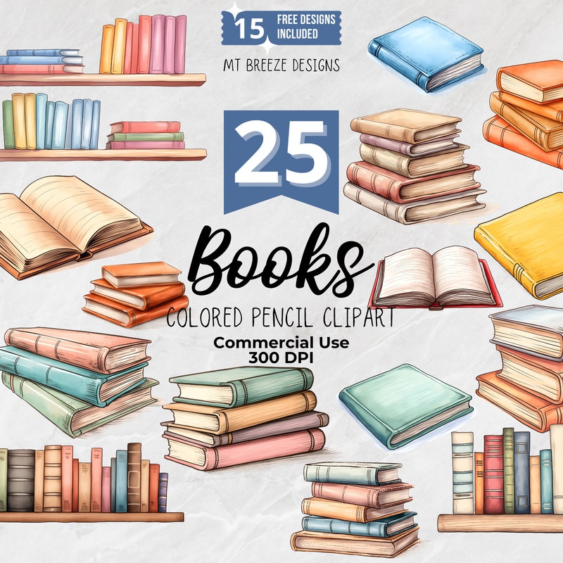Blue Book Stack - Etsy