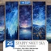 25 Starry Night Sky PRINTABLE Bookmarks, Digital Download Celestial ...