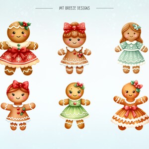 31 Gingerbread Girl Clipart Set, High Resolution Christmas Cookie ...