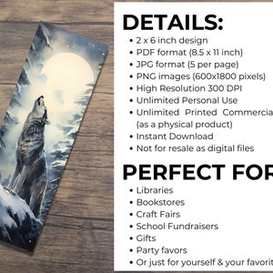 20 Majestic Wolf PRINTABLE Bookmarks, Digital Download Alaska Wildlife ...