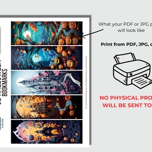 3D Halloween PRINTABLE Bookmarks, High Resolution Digital Download ...