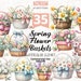 35 Spring Flower Basket Clipart Set Floral Watercolor Clip Art PNG ...