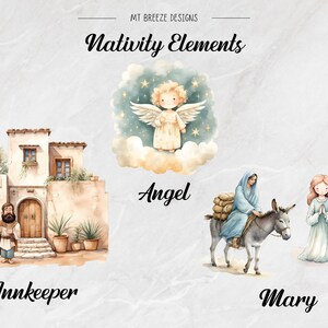 14 Nativity Watercolor Clipart Set - High Resolution Christmas Bible ...