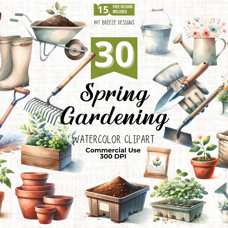 Gardening Clipart - Etsy