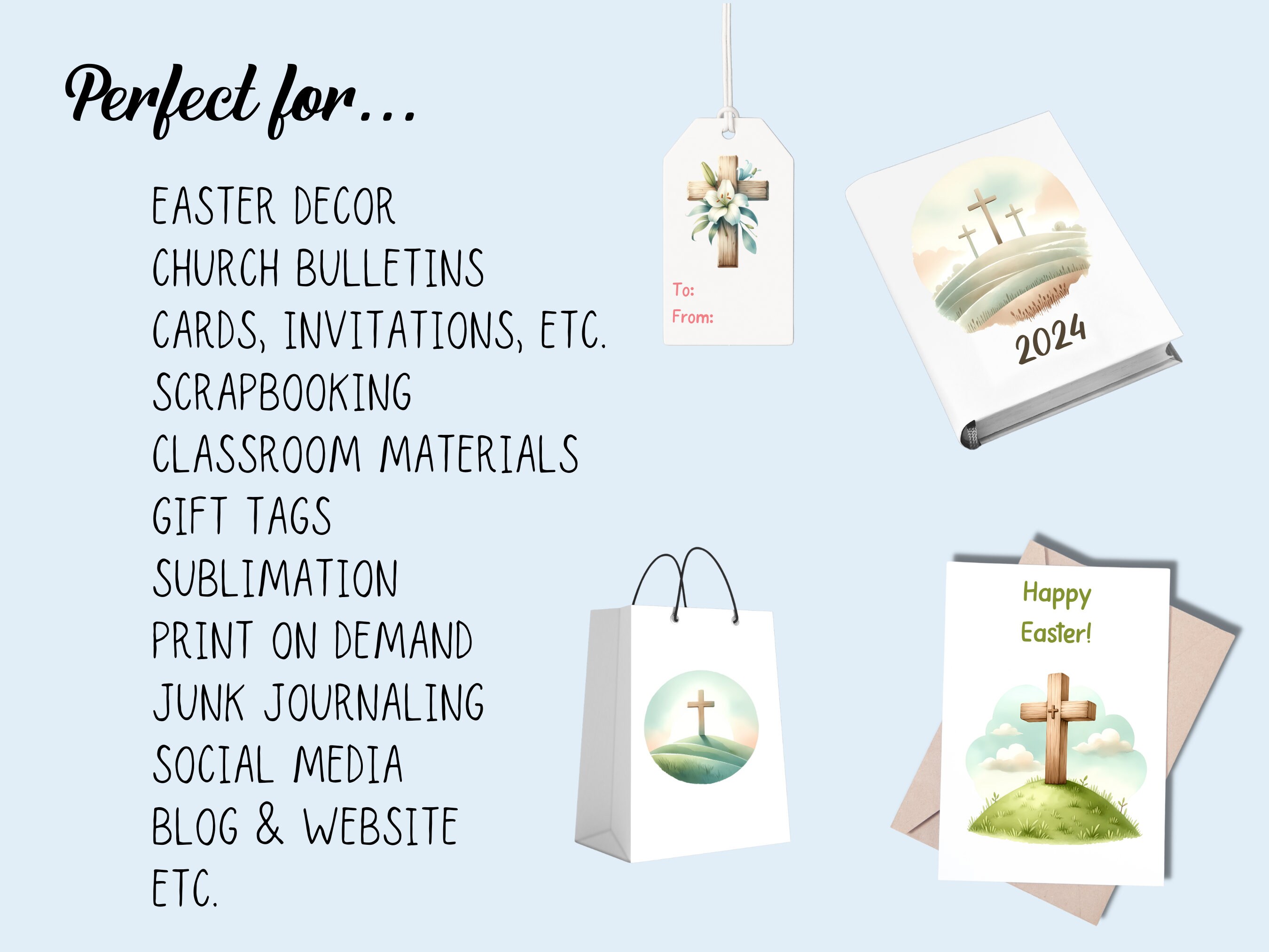 52 Easter Cross Clipart Set - High Resolution Christian Crucifix Clip ...