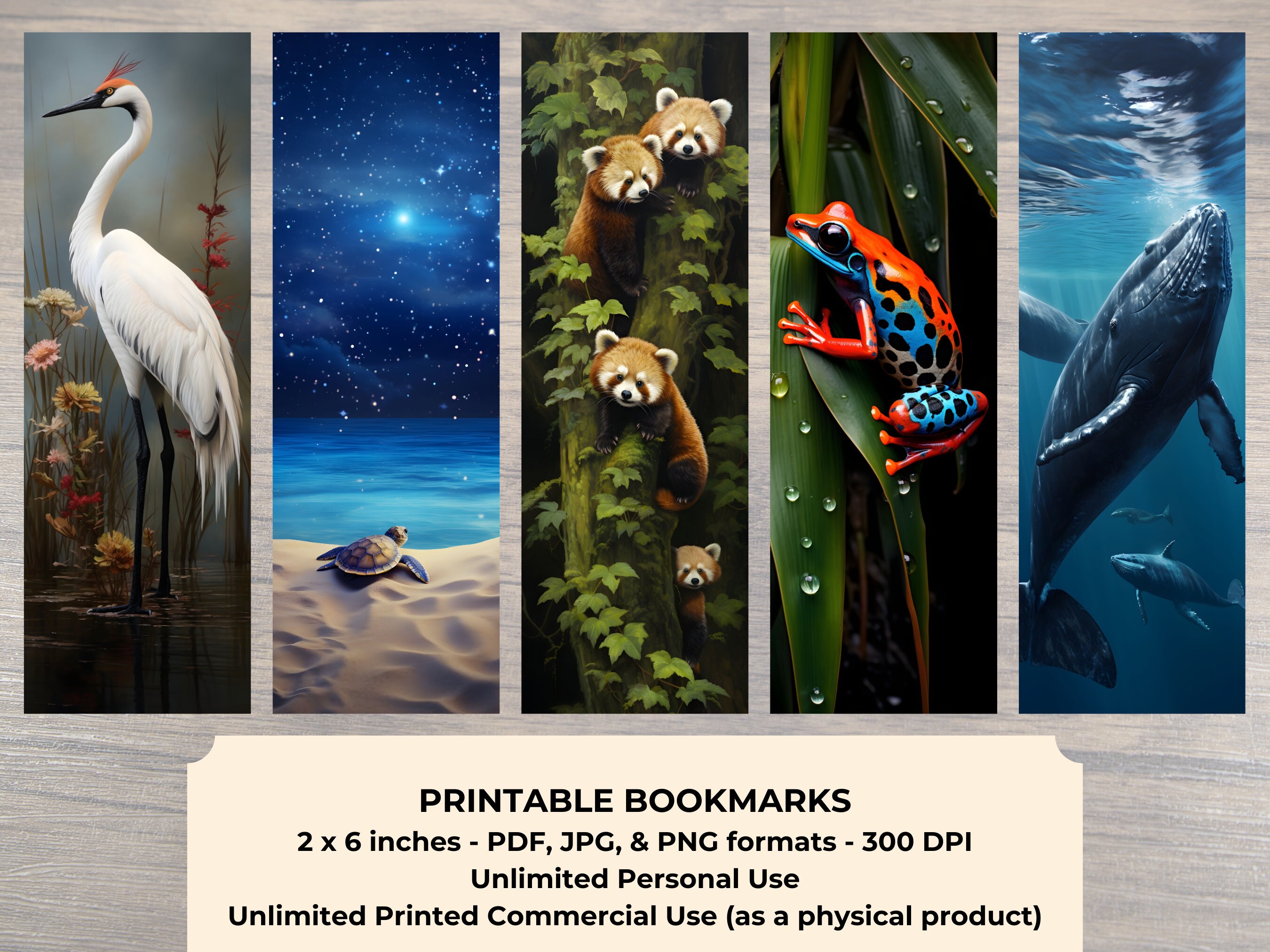 Endangered Animal PRINTABLE Bookmarks, High Resolution Digital Download ...