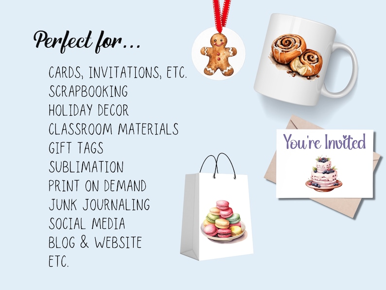 Pastries Watercolor Clipart Set 38 High Resolution Cake & Dessert ...