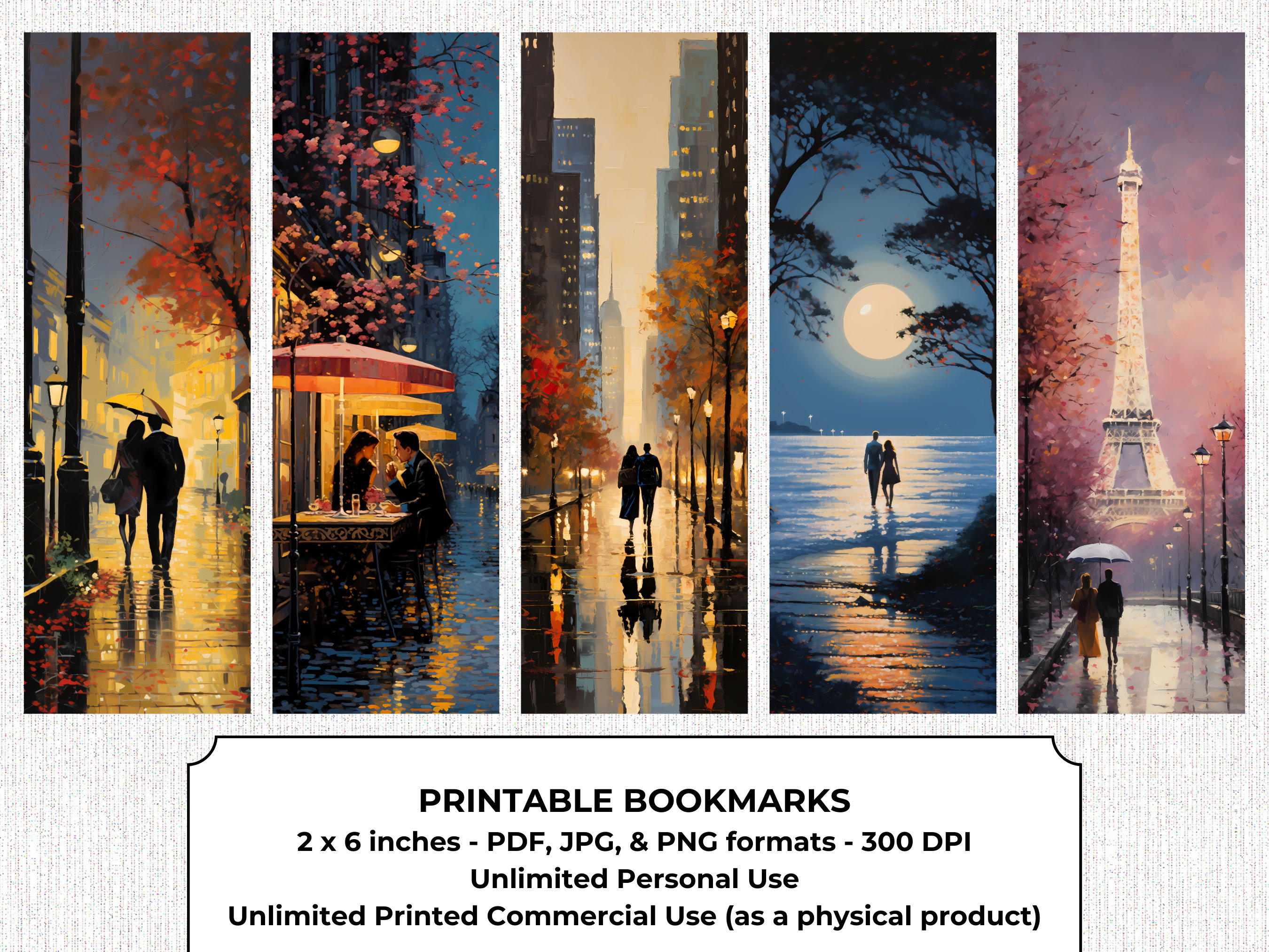 20 Romantic Dates PRINTABLE Bookmarks, High Resolution Digital Download ...