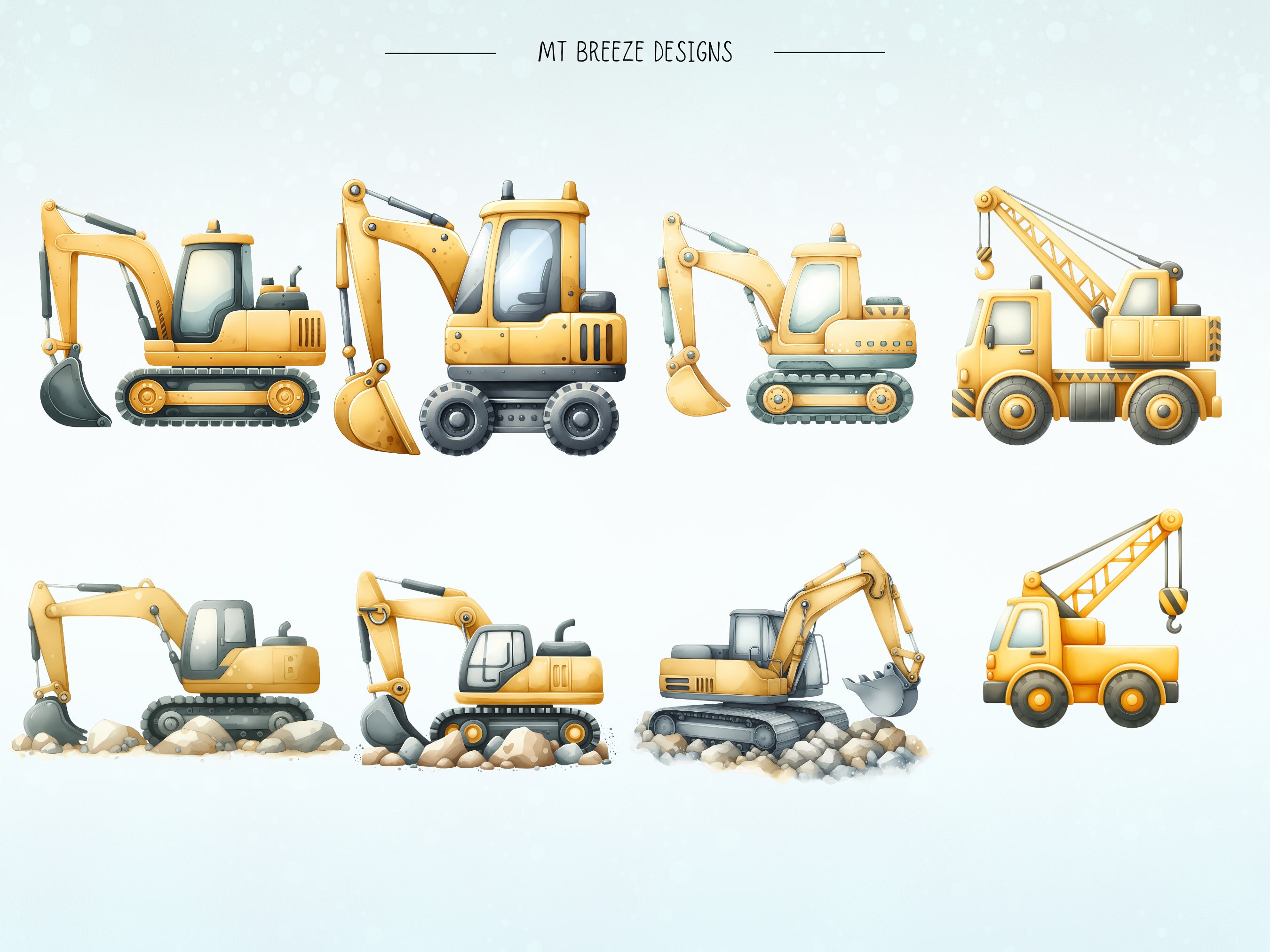 38 Construction Vehicle Clipart Set - Excavator, Dump Truck Clip Art ...