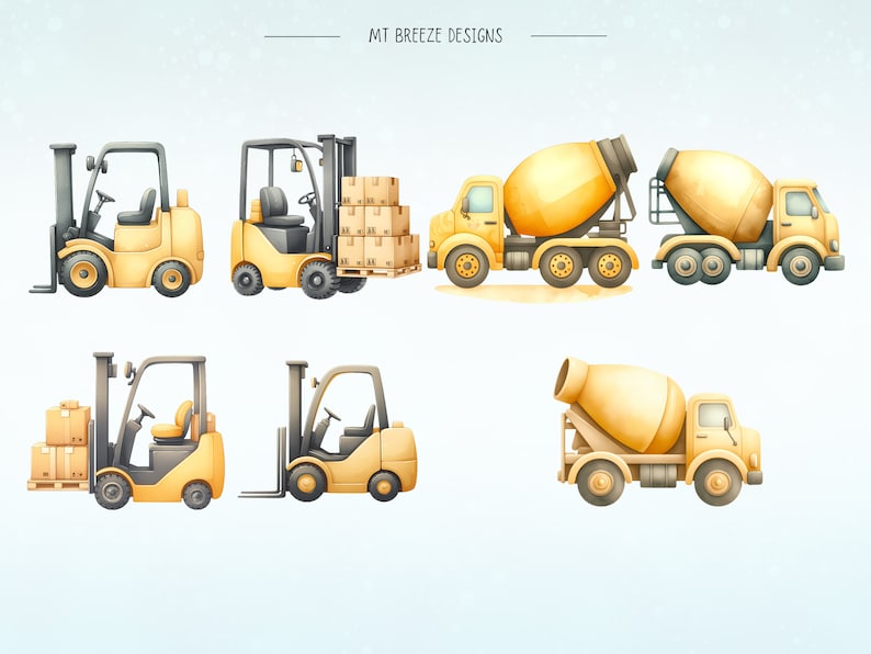 38 Construction Vehicle Clipart Set - Excavator, Dump Truck Clip Art ...
