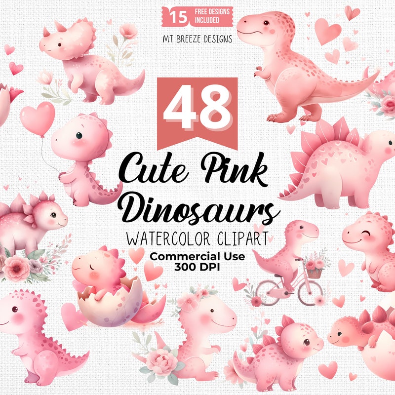 Baby Dinosaur Clipart - Etsy