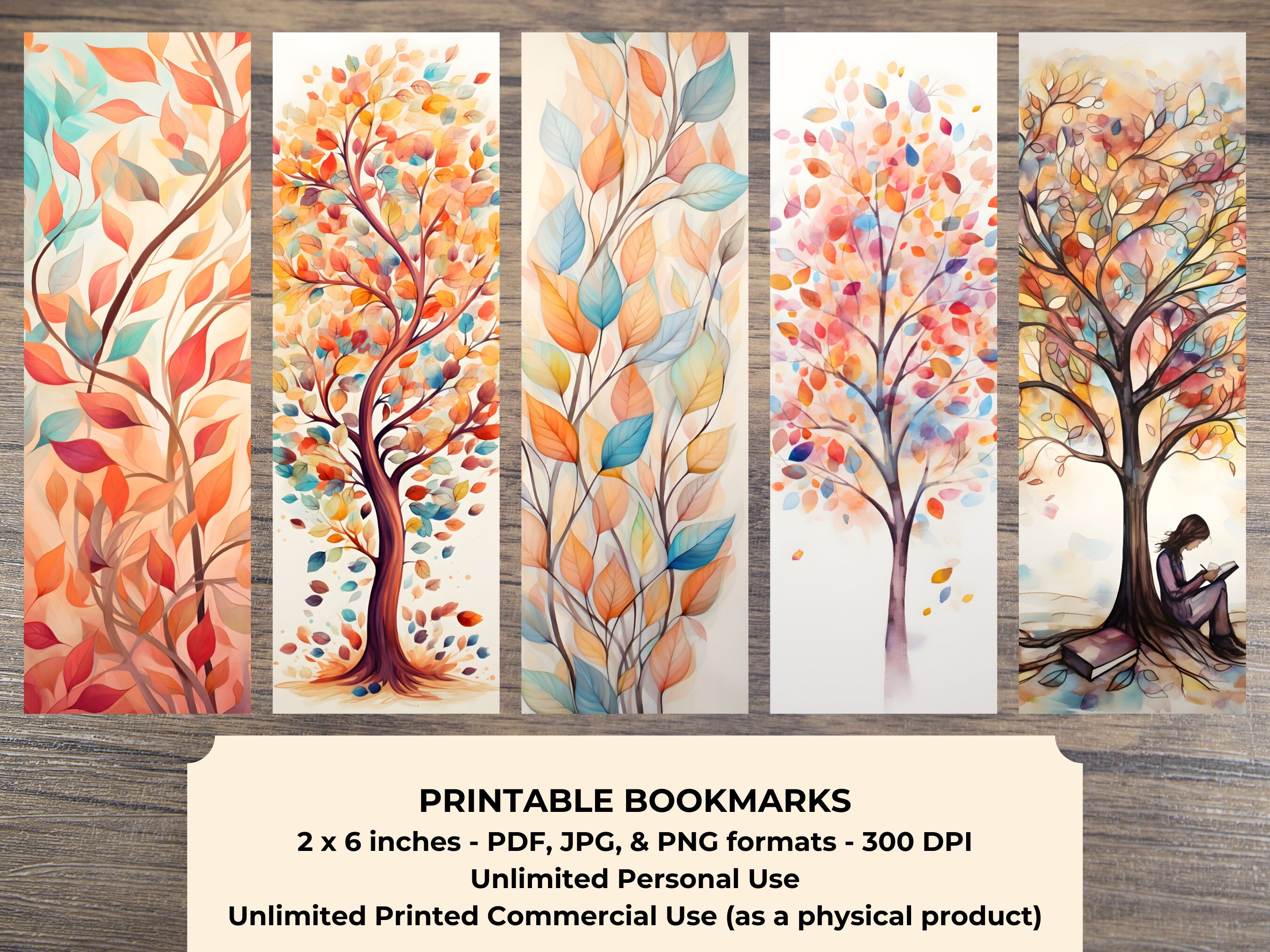 20 Fall Leaves PRINTABLE Bookmarks High Resolution Digital - Etsy