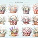 35 Spring Flower Basket Clipart Set - Floral Watercolor Clip Art PNG ...