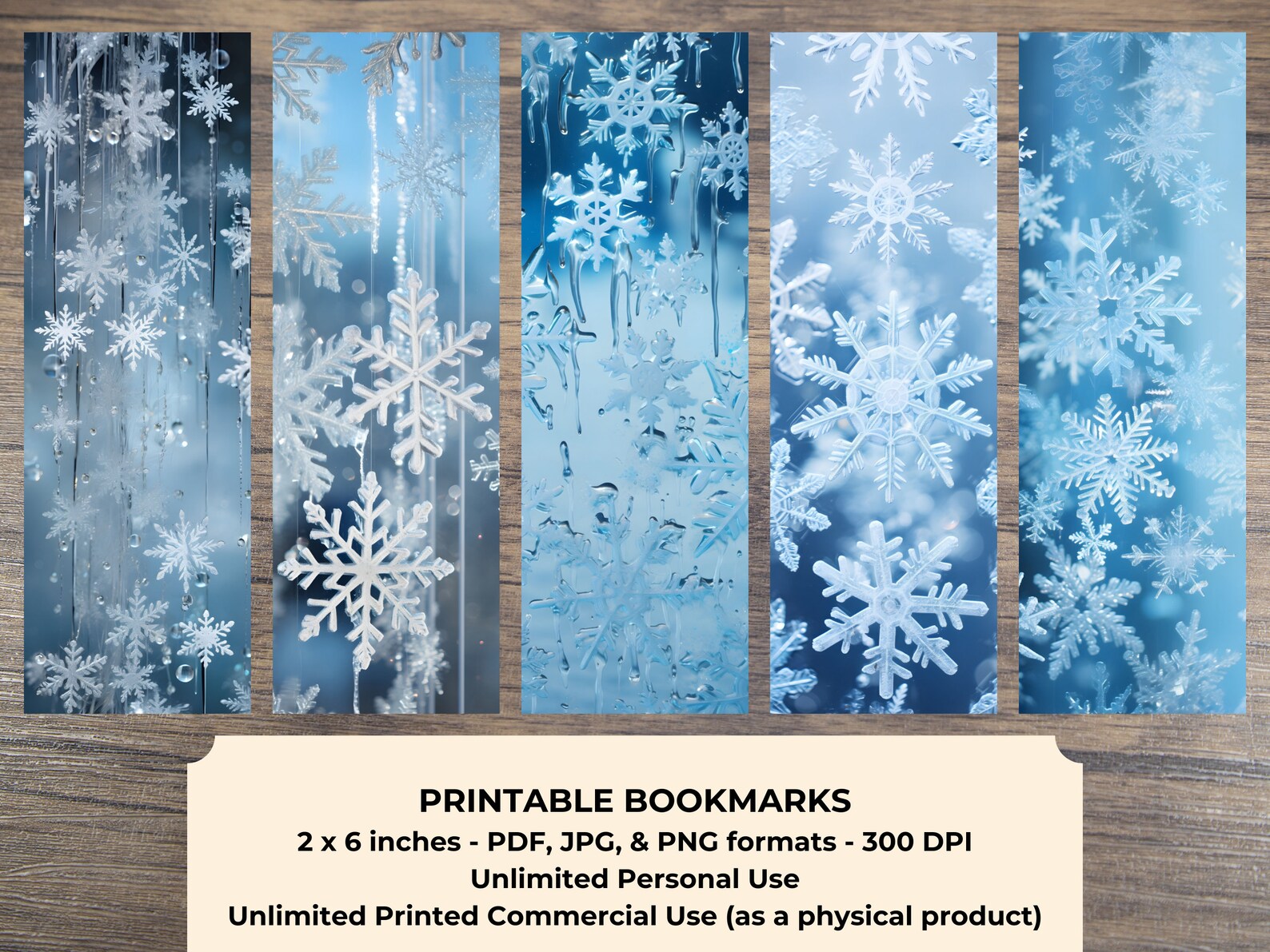15 Snowflake PRINTABLE Bookmarks, High Resolution Digital Download ...