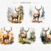 Deer Watercolor Clipart Set, High Resolution Woodland Deer and Buck ...