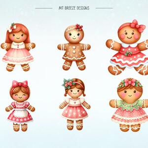 31 Gingerbread Girl Clipart Set, High Resolution Christmas Cookie ...