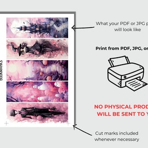 20 Pink Halloween PRINTABLE Bookmarks - High Resolution Digital ...