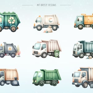 40 Garbage Trucks Clipart Set - Recycling and Garbage Truck Clip Art ...