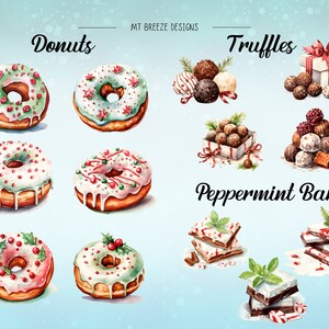 55 Christmas Desserts Watercolor Clipart Set - High Resolution Winter ...