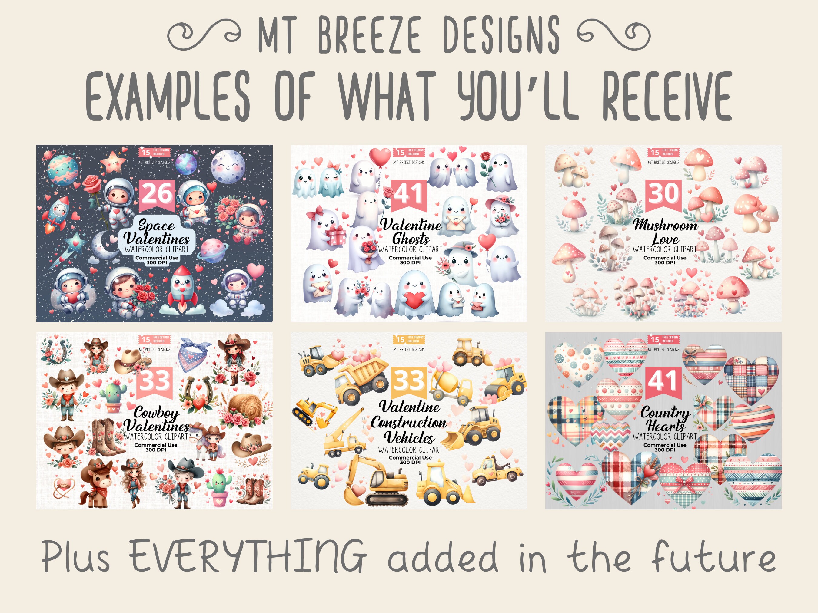 Valentine Clipart Shop Collection Bundle, Life Access Cute Valentine ...