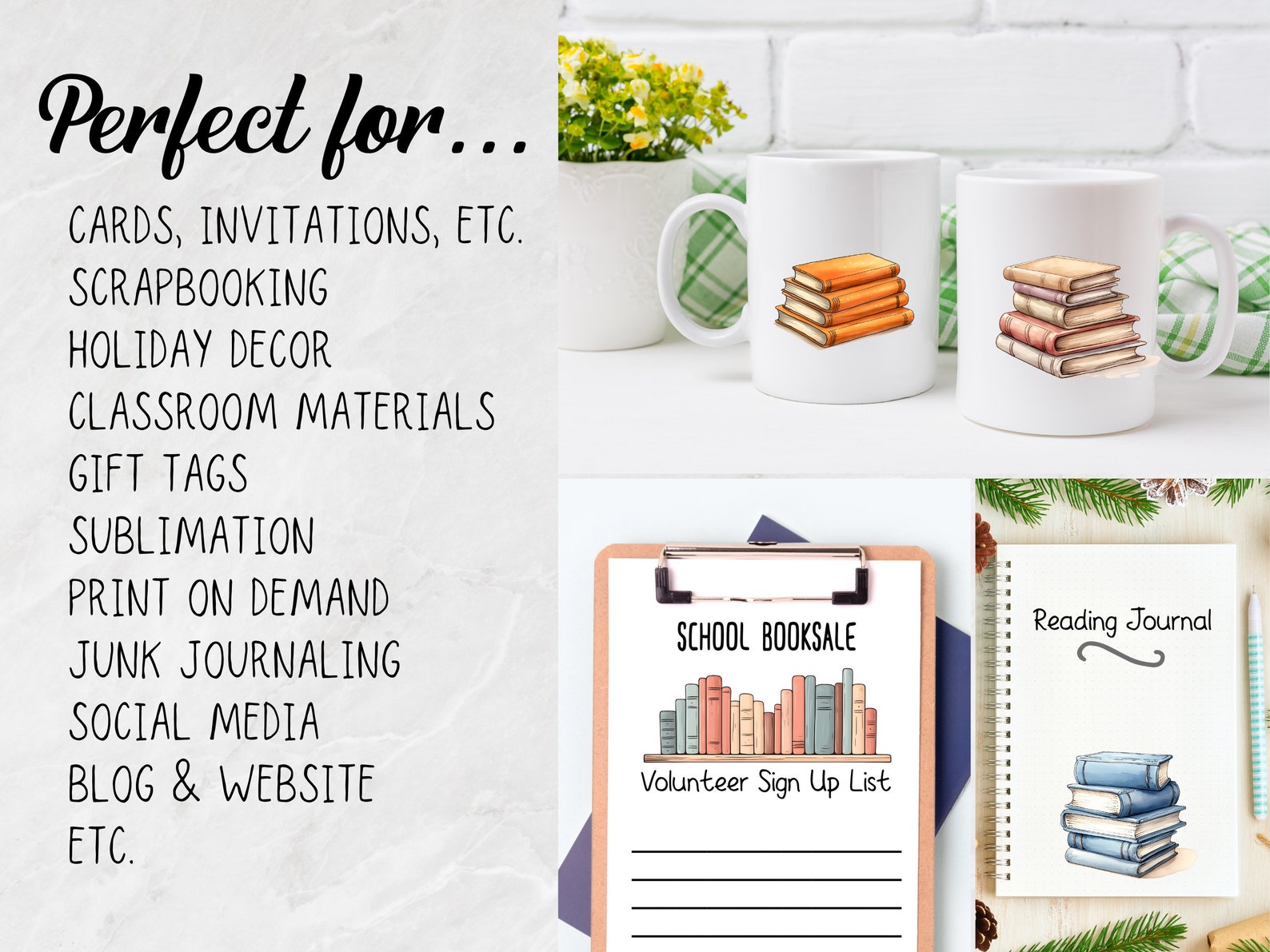 Books Clipart Set - 25 High Resolution Colored Pencil Book and ...