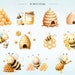 32 Bees Clipart Set - Cute Bee Hive and Honey Comb Clip Art PNG Files ...