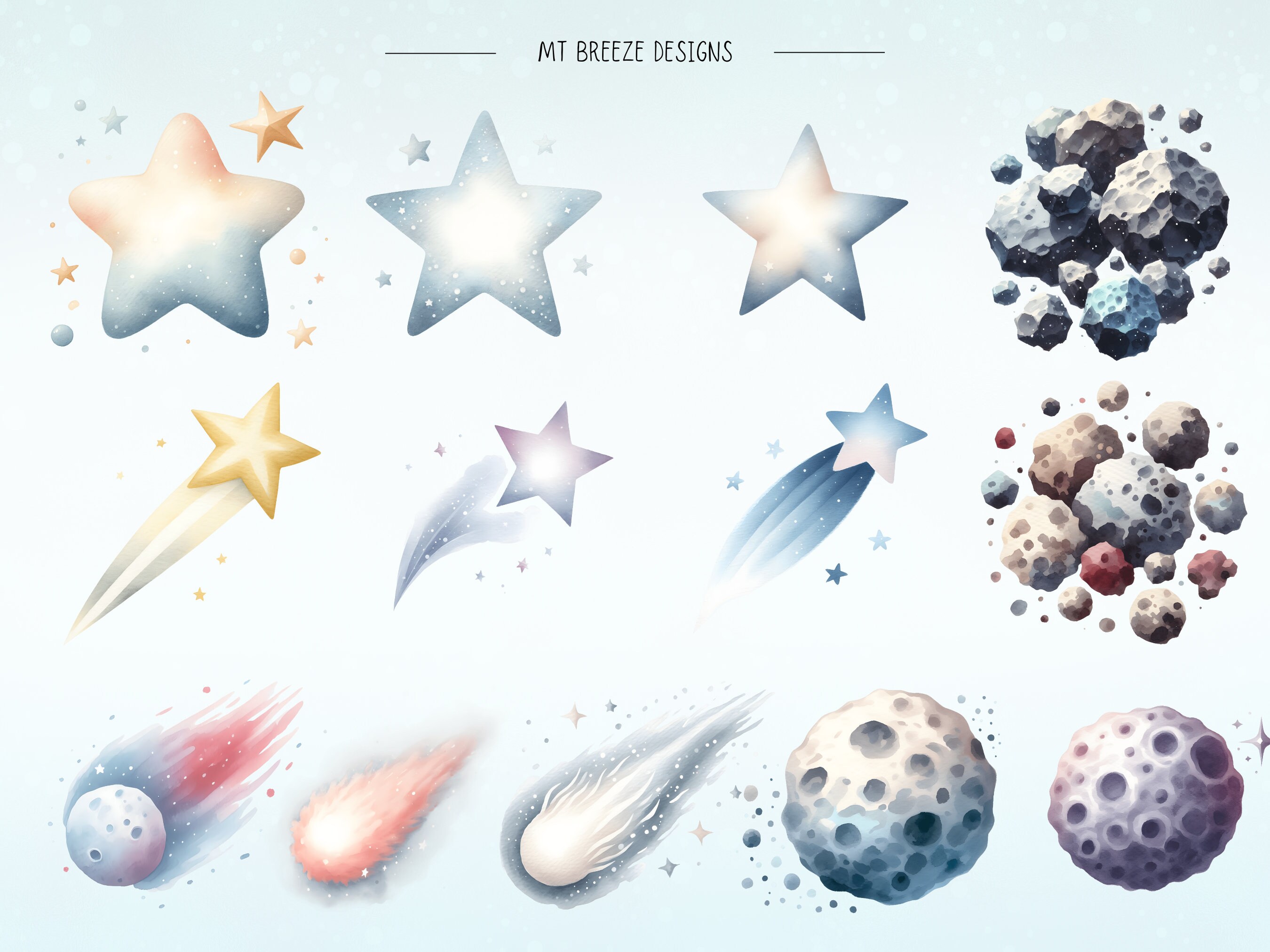 51 Space Clipart Set - Planet and Solar System Clip Art PNG Files for ...
