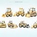 38 Construction Vehicle Clipart Set Excavator, Dump Truck Clip Art PNG ...