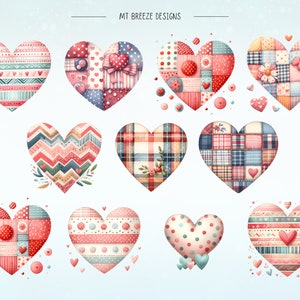 41 Country Hearts Watercolor Clipart Set, Cottagecore Valentine Heart ...